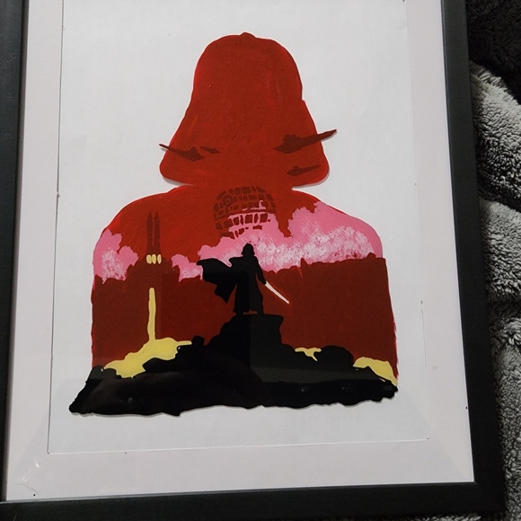Art | Red And Black Silhouette Art Print | Poshmark